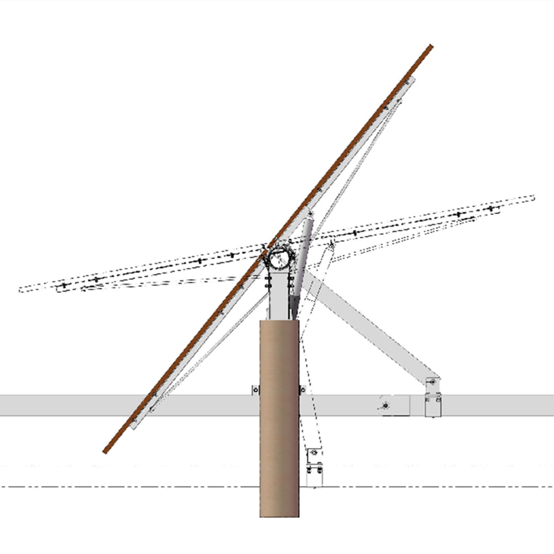 Linkage horizontal single axis tracking system